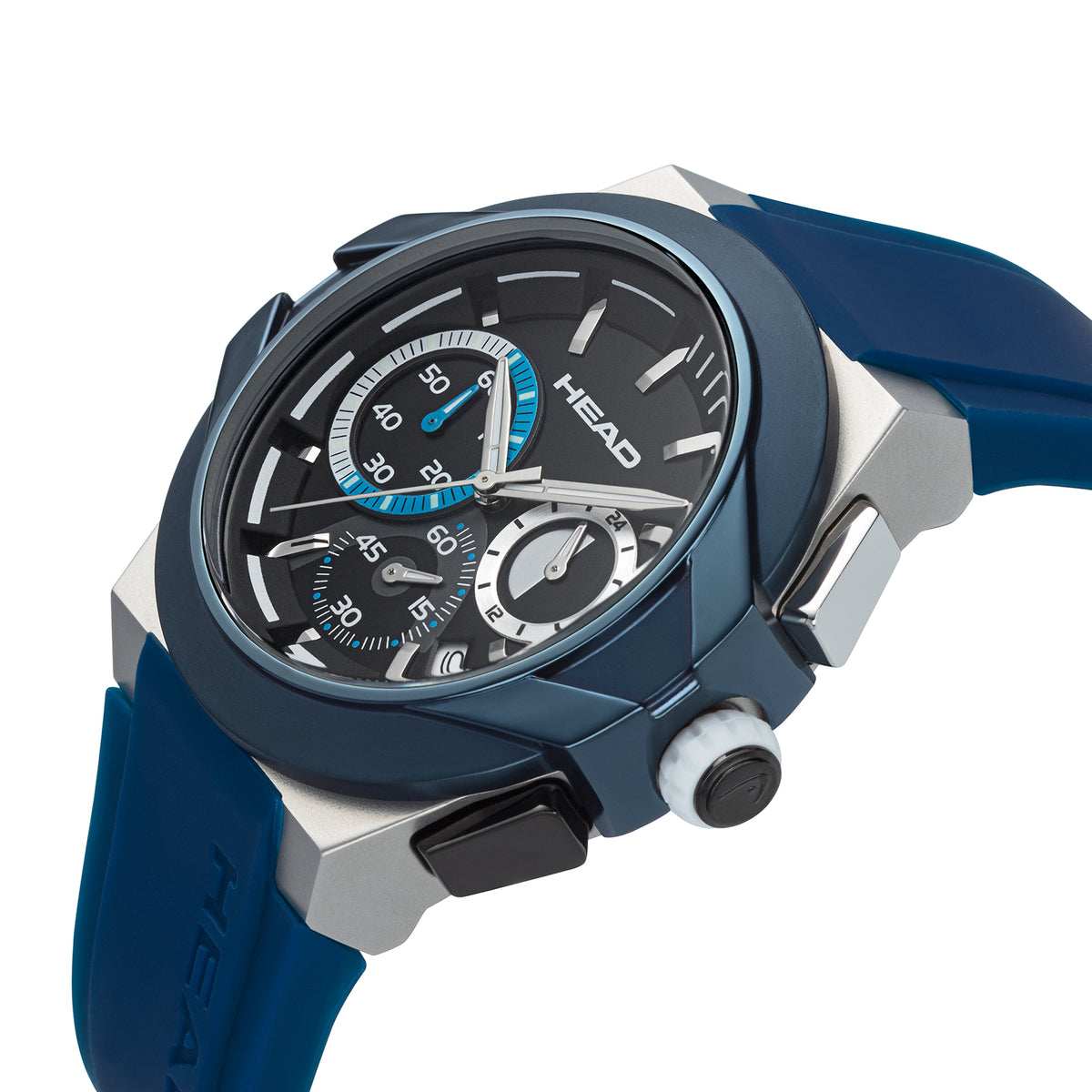STOCKHOLM 42mm w. blue silicon band – Elysee Group -Head Watches