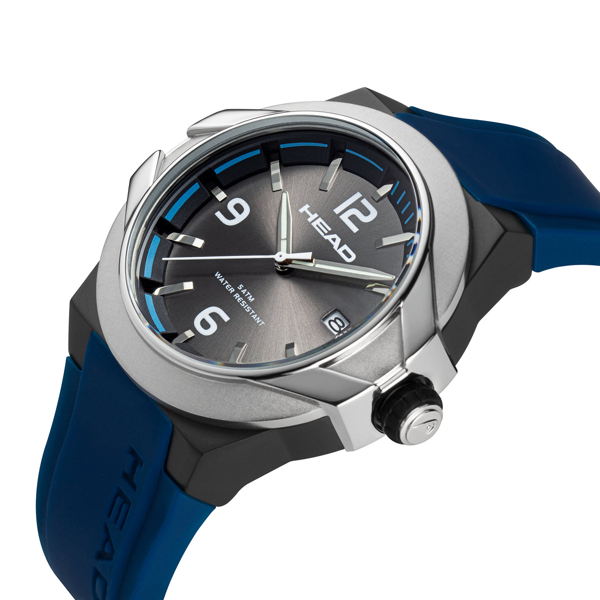 STOCKHOLM 42mm w. blue silicon band – Elysee Group -Head Watches